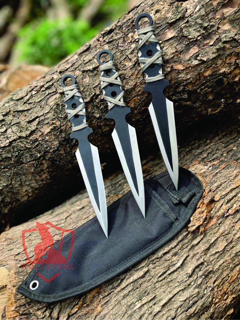 Throwing Knives Set of 3 | Handcrafted Stainless Steel Wolfstone Blades ...