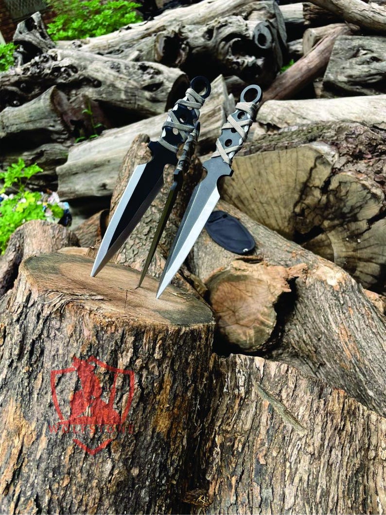 Throwing Knives Set of 3 | Handcrafted Stainless Steel Wolfstone Blades ...