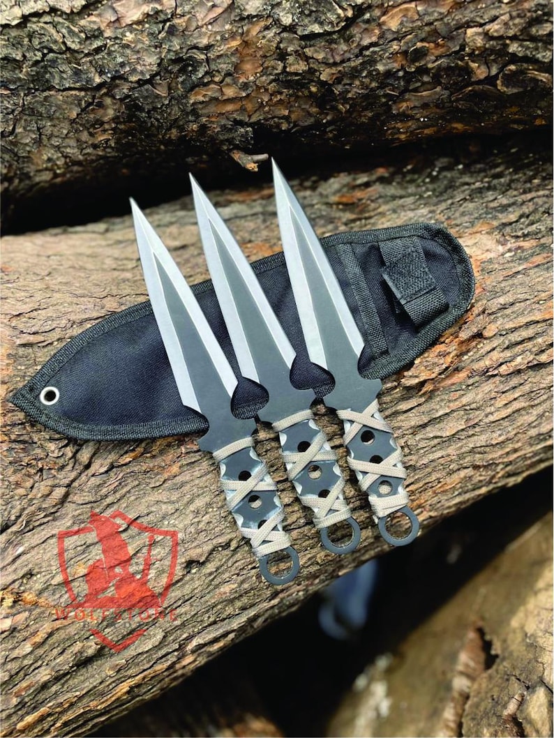 Throwing Knives Set of 3 | Handcrafted Stainless Steel Wolfstone Blades ...