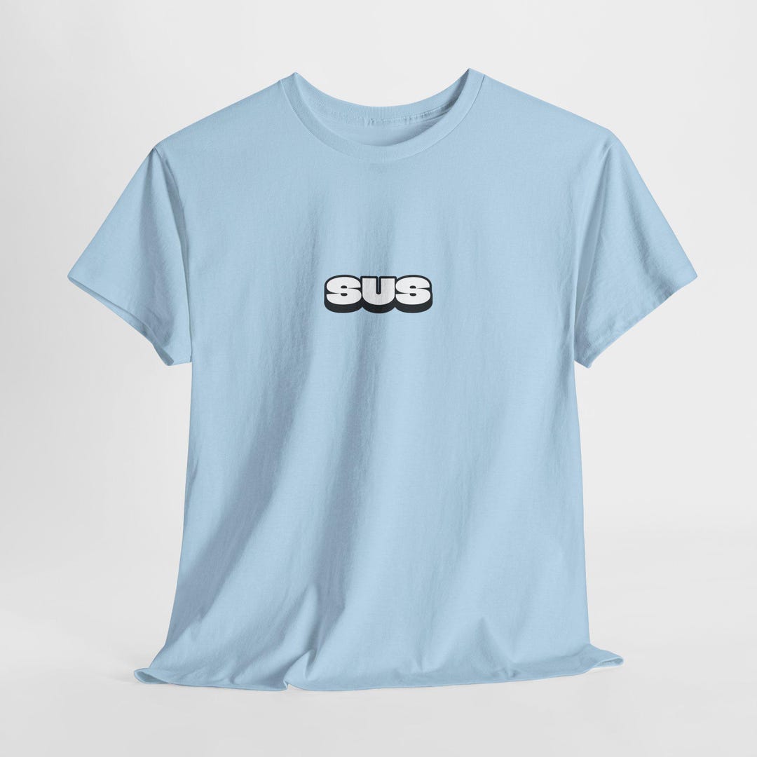 SUS Text Tee | Small Center Chest Logo, Minimal Graphic Shirt, Flemish ...