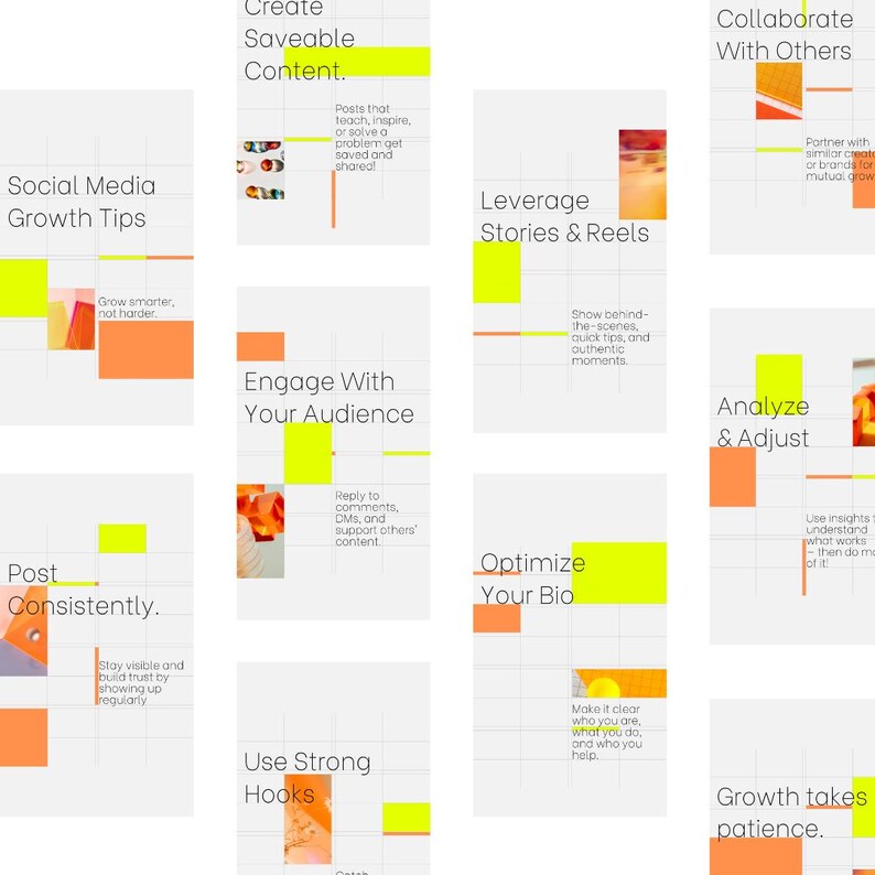 Animated Carousel Orange and Yellow Social Media Templates (9x16, 4x5 ...
