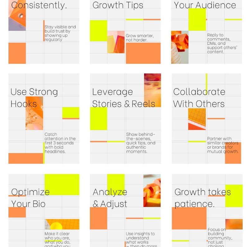 Animated Carousel Orange and Yellow Social Media Templates (9x16, 4x5 ...