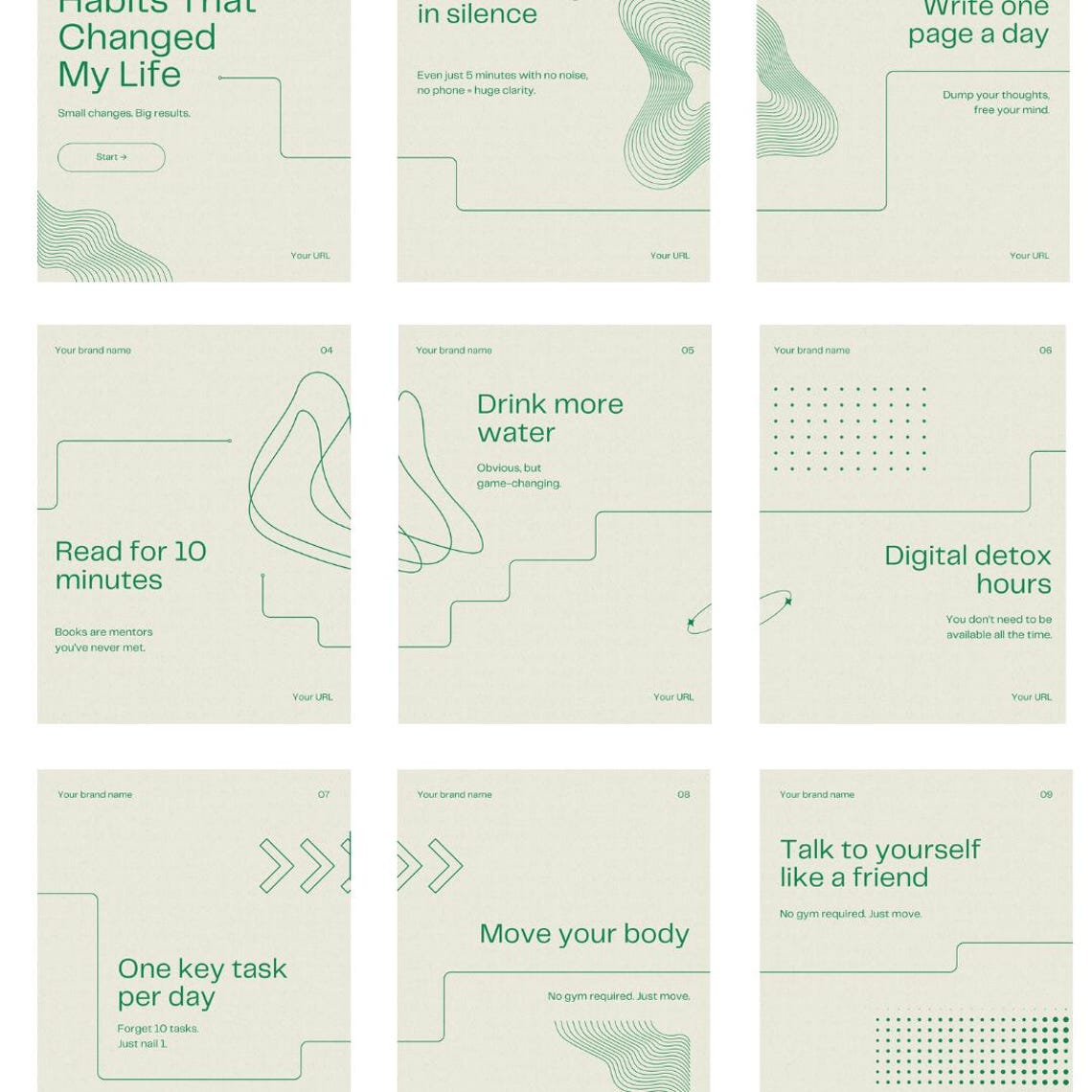 Green Carousel Canva Templates – 20 Editable Slides (9x16 & 4x5) - Etsy