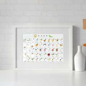 Cute Hiragana Chart for Beginners Digital Download A3 & A4 Sizes Learn ...