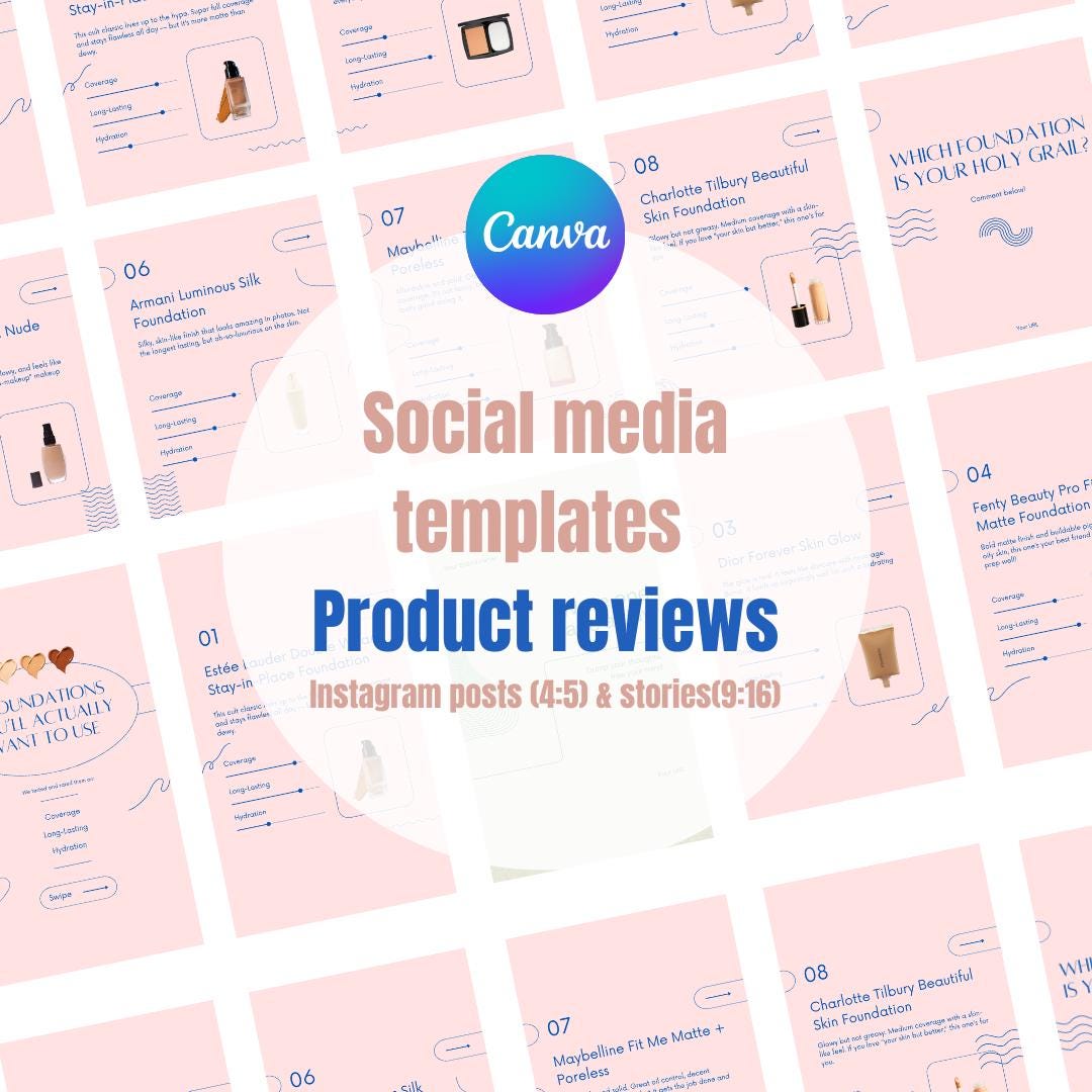 Review & Rating Canva Templates – 20 Editable Slides (9x16, 4x5) - Etsy