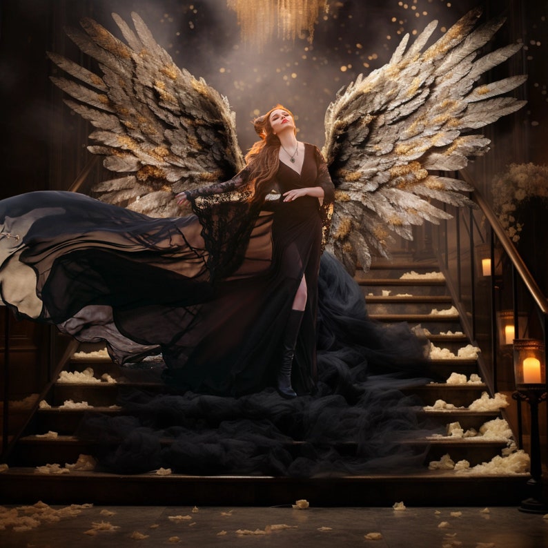 22 Romantic Angel Wings Backdrops Maternity Overlay Photoshop Overlay ...