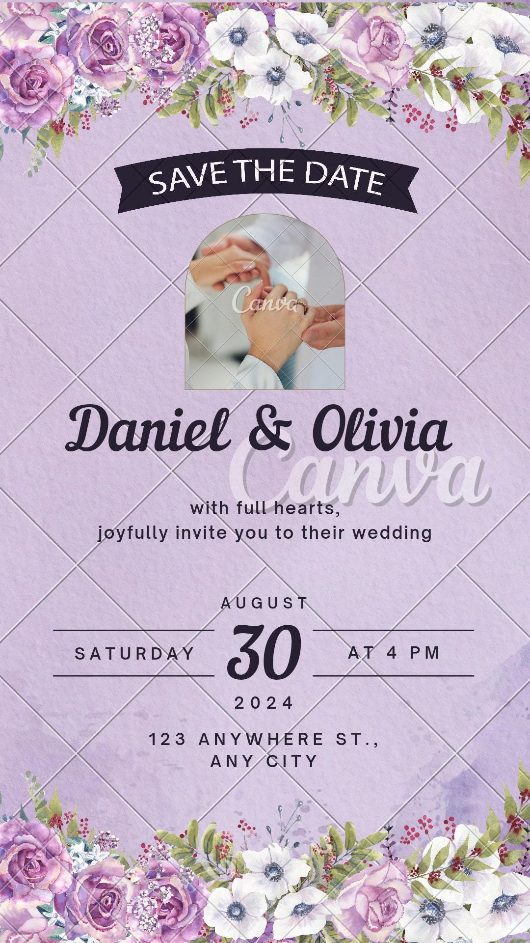 Pretty Pink Card Template Instant Download Canva Template - Etsy