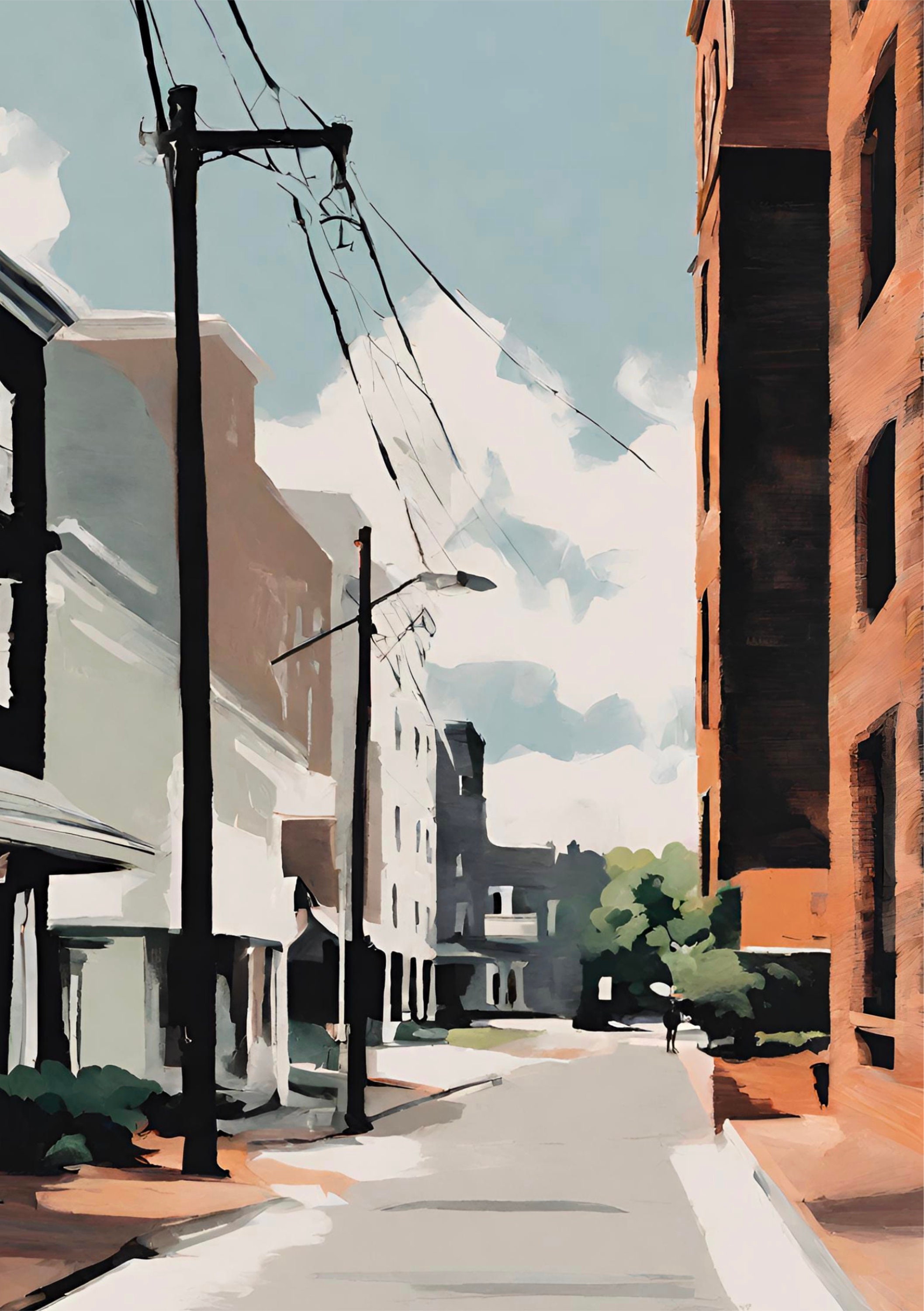 Small Town Wall Art Print, Digital Download - Etsy