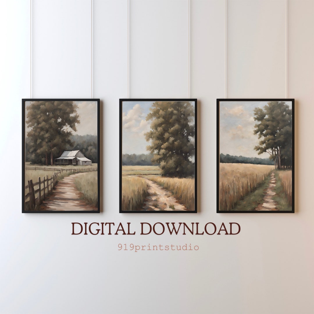 Country Landscape Wall Art Print, Digital Download - Etsy