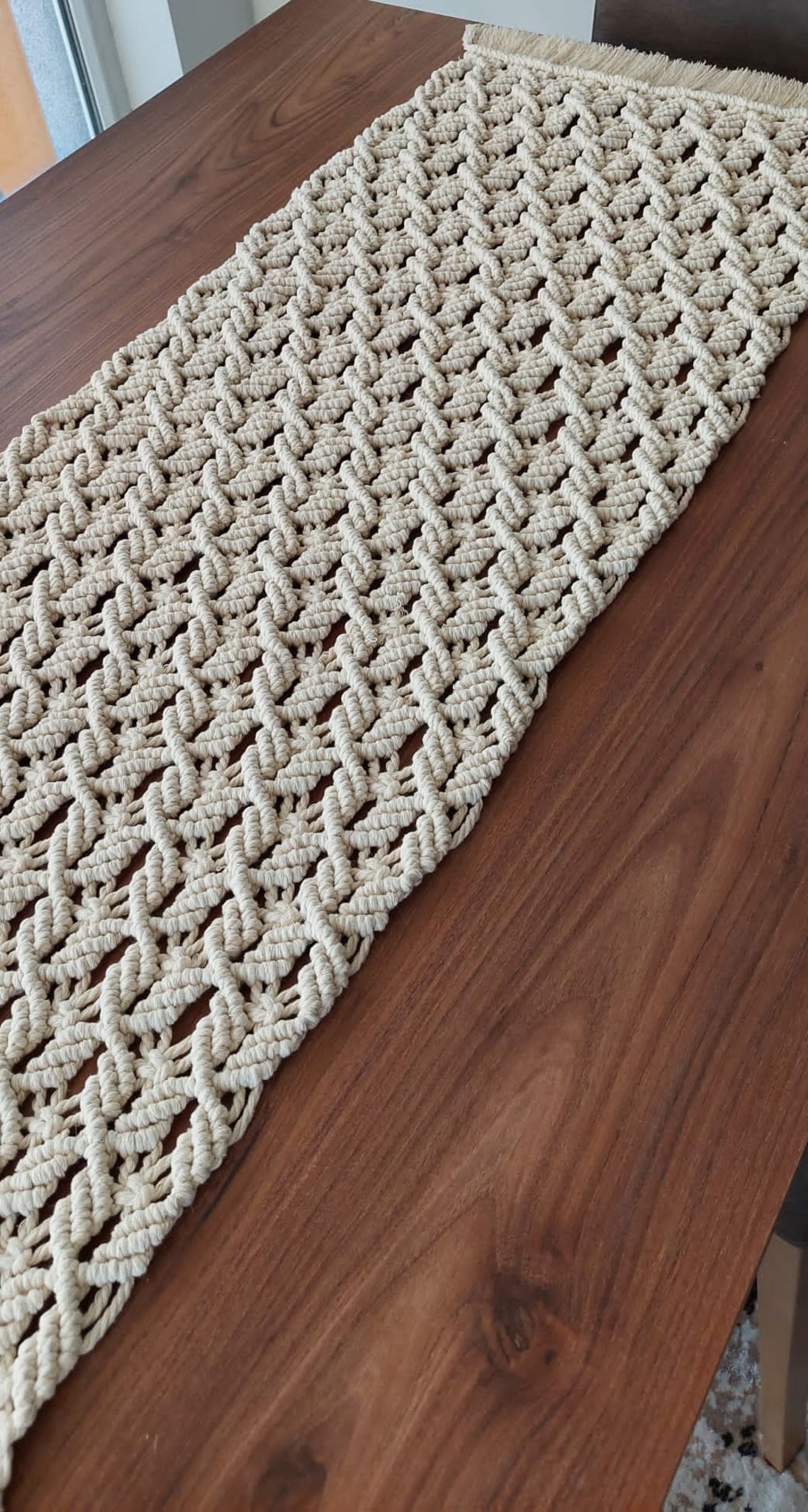 Cream Table Runner,macrame Table Runner,macrame Decor,rustic Table ...
