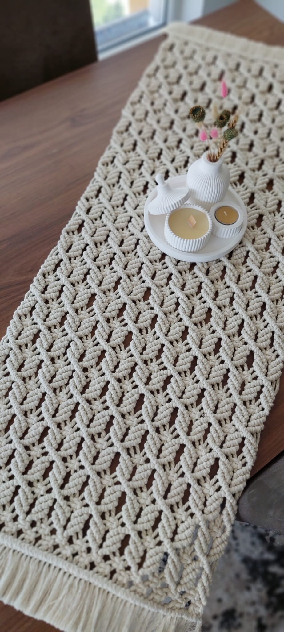 Cream Table Runner,macrame Table Runner,macrame Decor,rustic Table ...