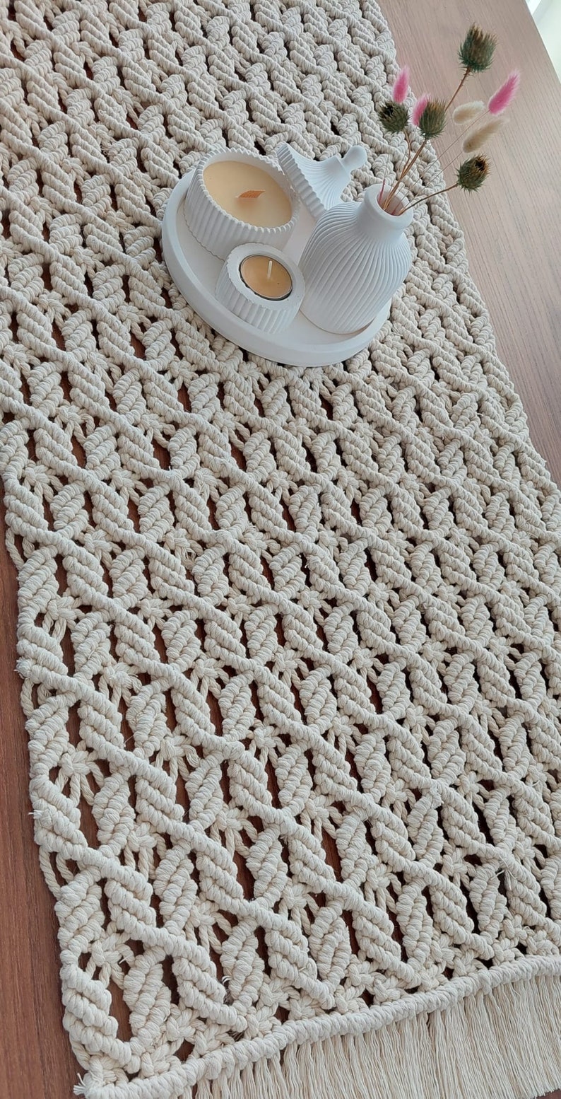 Cream Table Runner,macrame Table Runner,macrame Decor,rustic Table ...