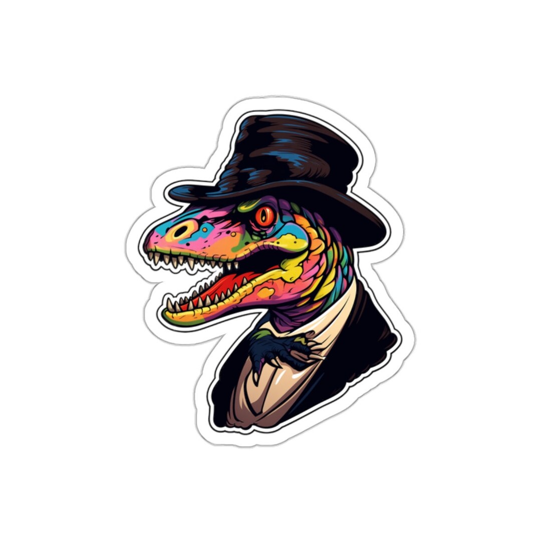 Sir-raptor in Rainbow - Die-cut Stickers! - Etsy