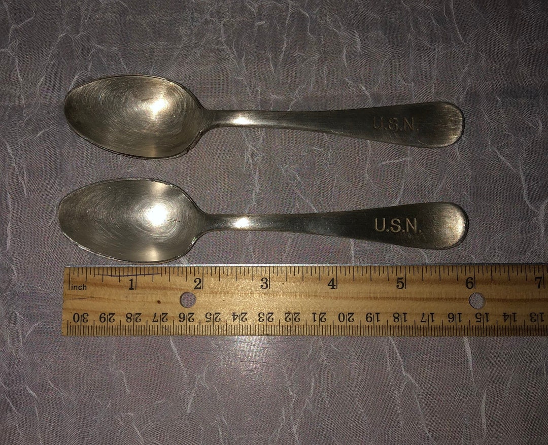 Vintage USN Navy Pair of Teaspoons. Hallmarked A With a Trio of ...
