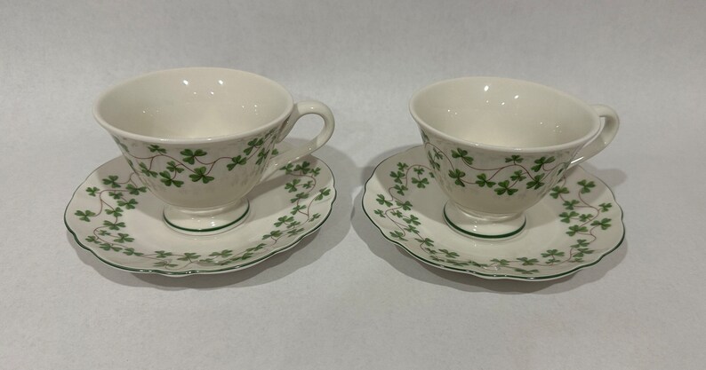Grace's Teaware Elegant Porcelain Teacups / Saucer With Irish Shamrock ...