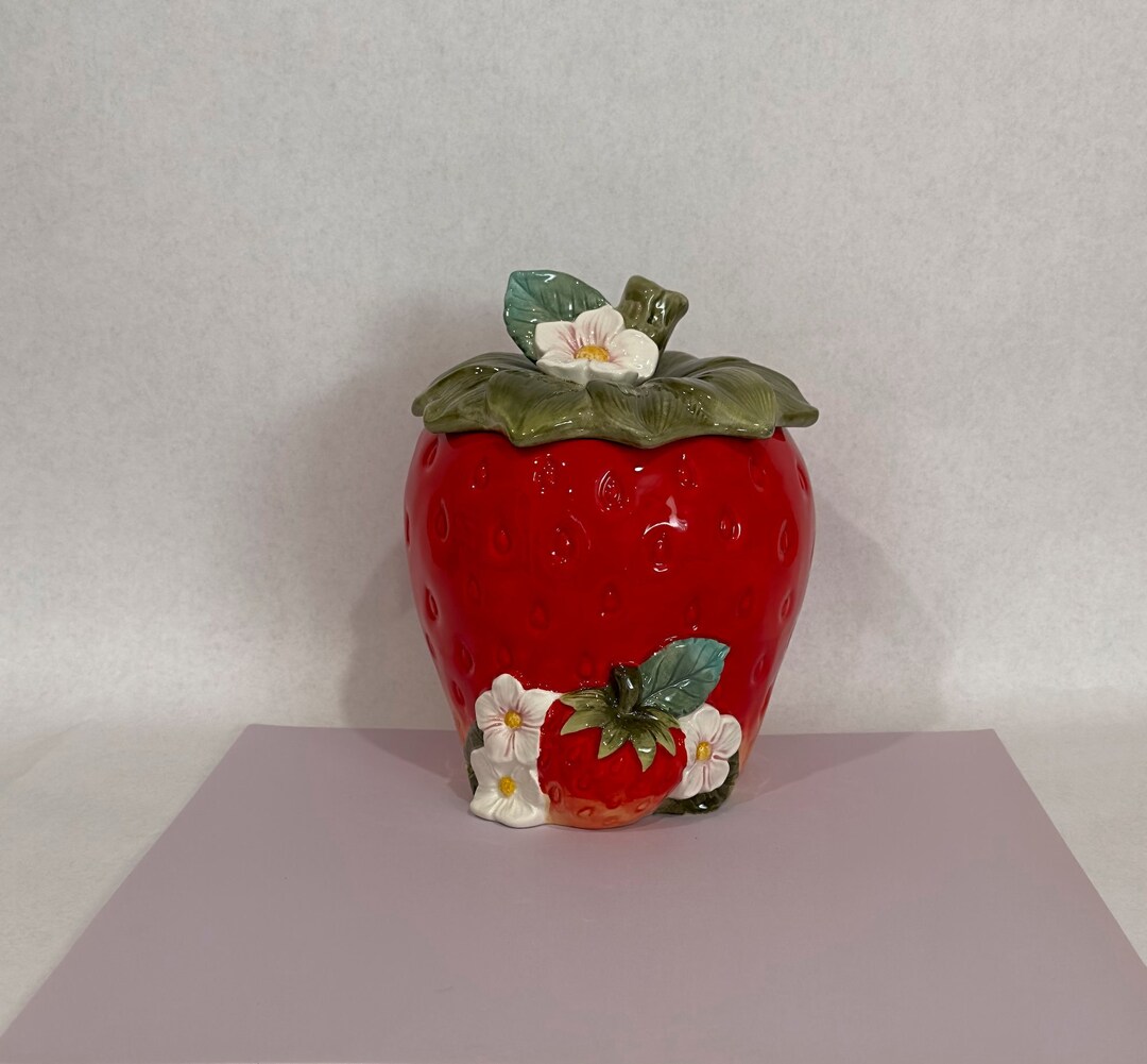 Corner Ruby Strawberry Shaped Canister: Fresh Storage With a Sweet ...