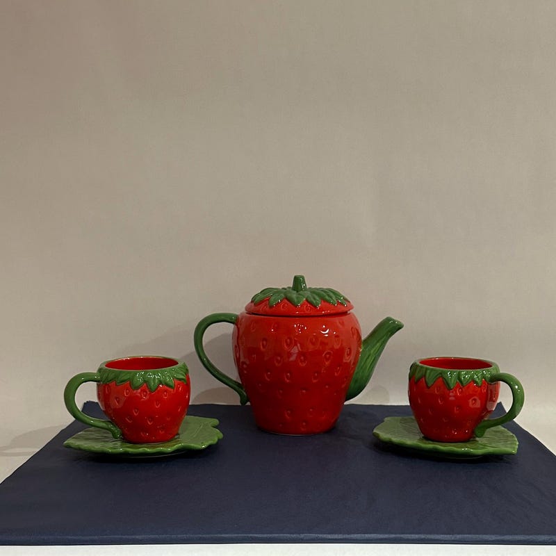 Strawberry Tea Set - Etsy