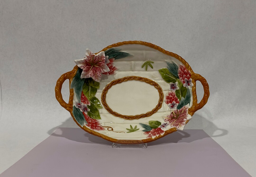 Ceramic Serving Tray by Corner Ruby Botanical Collection Elegant Home ...
