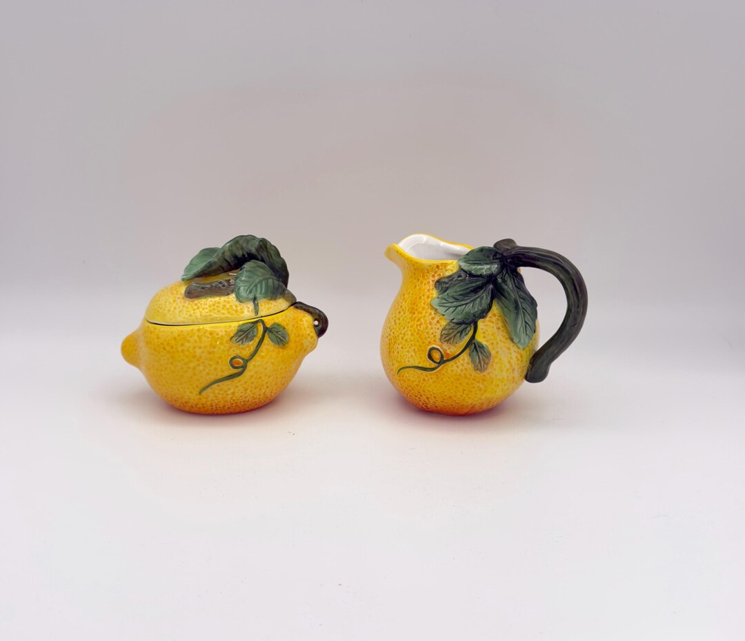 Corner Ruby Lemon Collection – Creamer & Sugar Bowl Set - Etsy