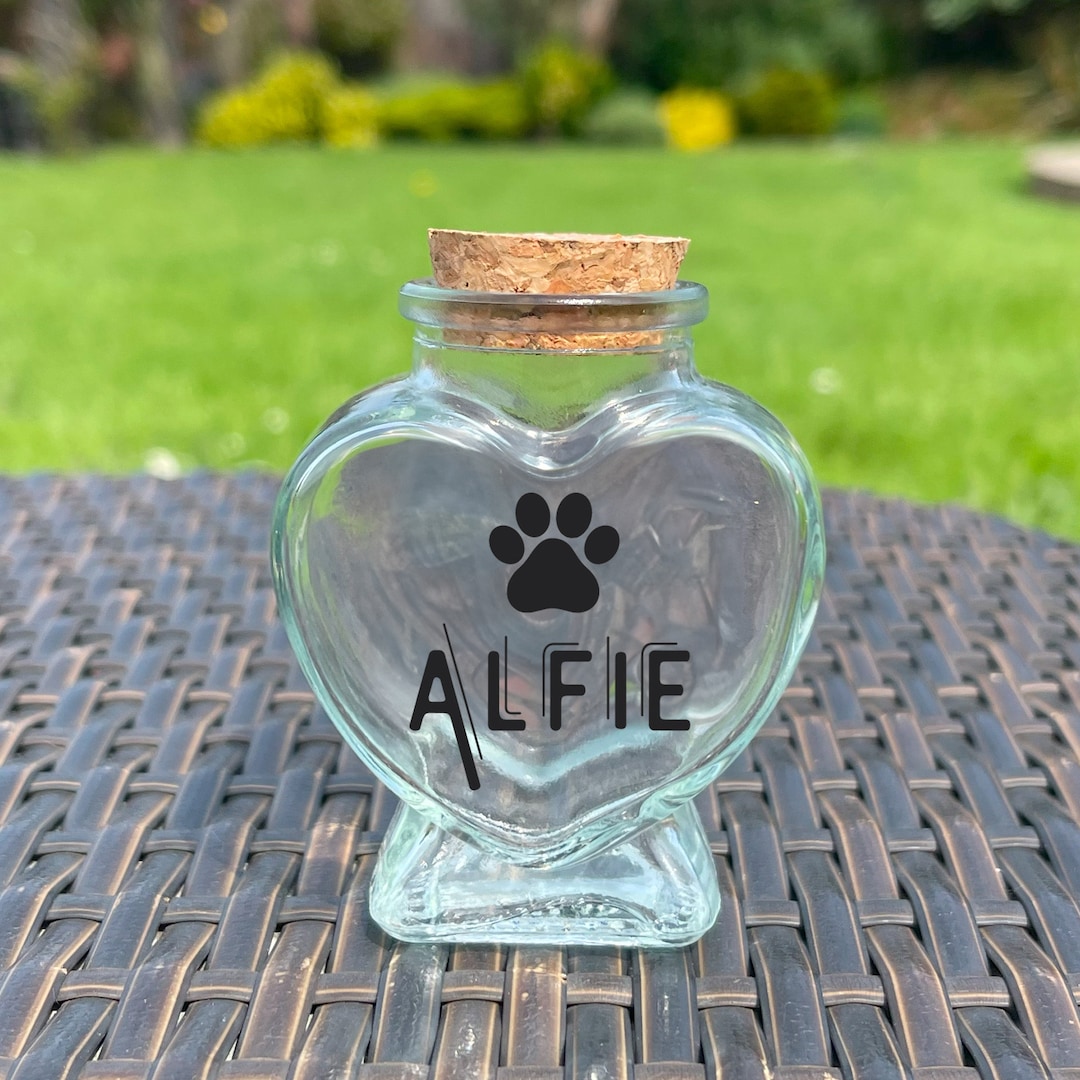 Personalized Pet Memorial Keepsake | Heart-shaped Urn for Dog/cat Fur ...