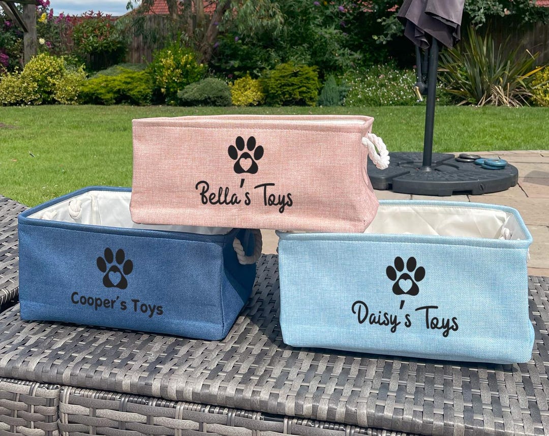 Personalised Dog Toy Box | Pet Toy Storage | Custom Dog Toy Basket ...
