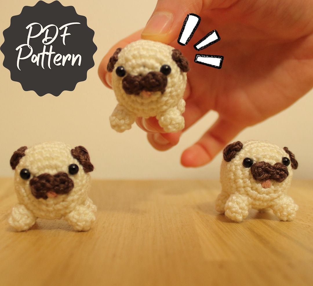 Mini Pug Amigurumi Crochet Pattern – Easy Dog Toy Beginner Friendly ...