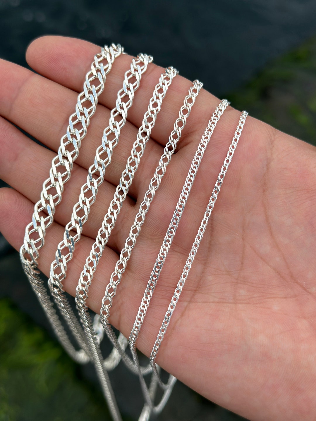 Sterling Silver Rambo Chain Necklace: Woven Double Link - Etsy