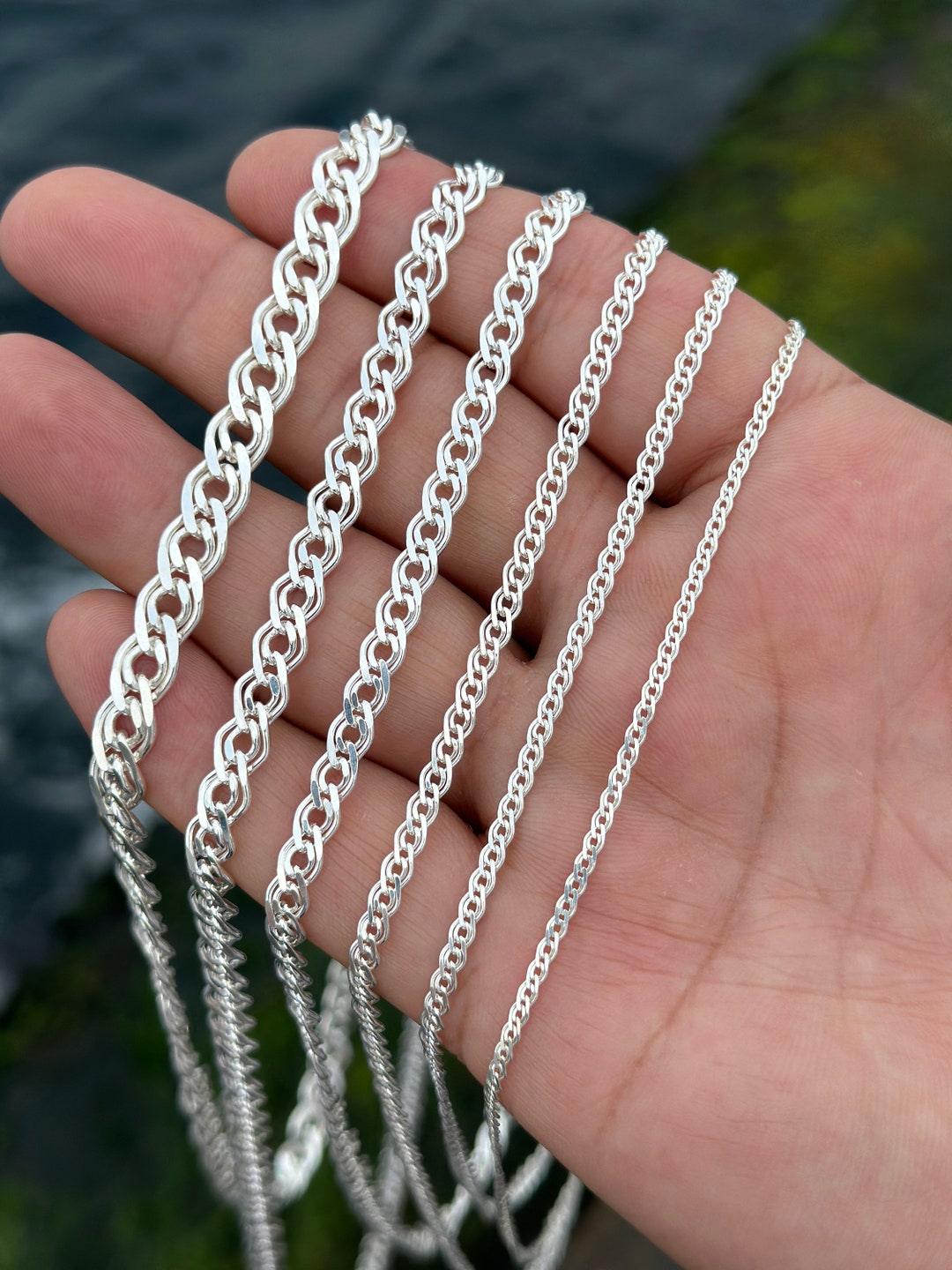 925 Sterling Silver Nonna Chain Necklace: Double Link, Everyday Jewelry ...