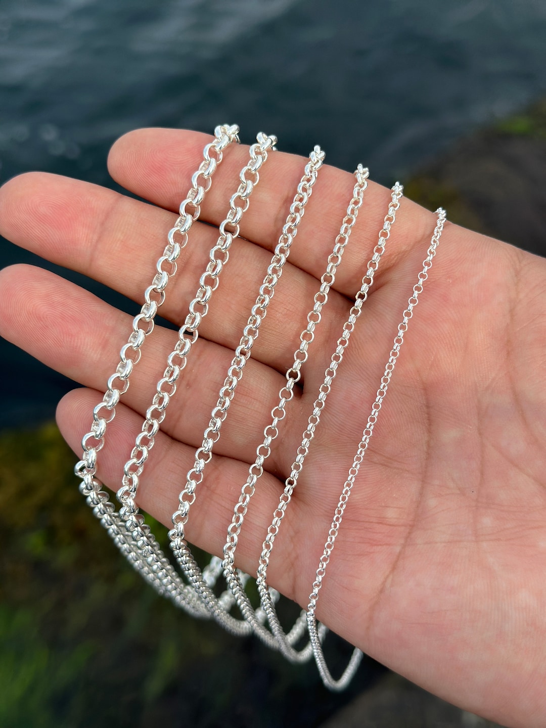 Sterling Silver Rolo Chain Necklace: Belcher Link for Men & Women - Etsy