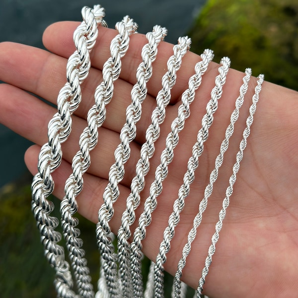 Silver Rope Chain - Etsy