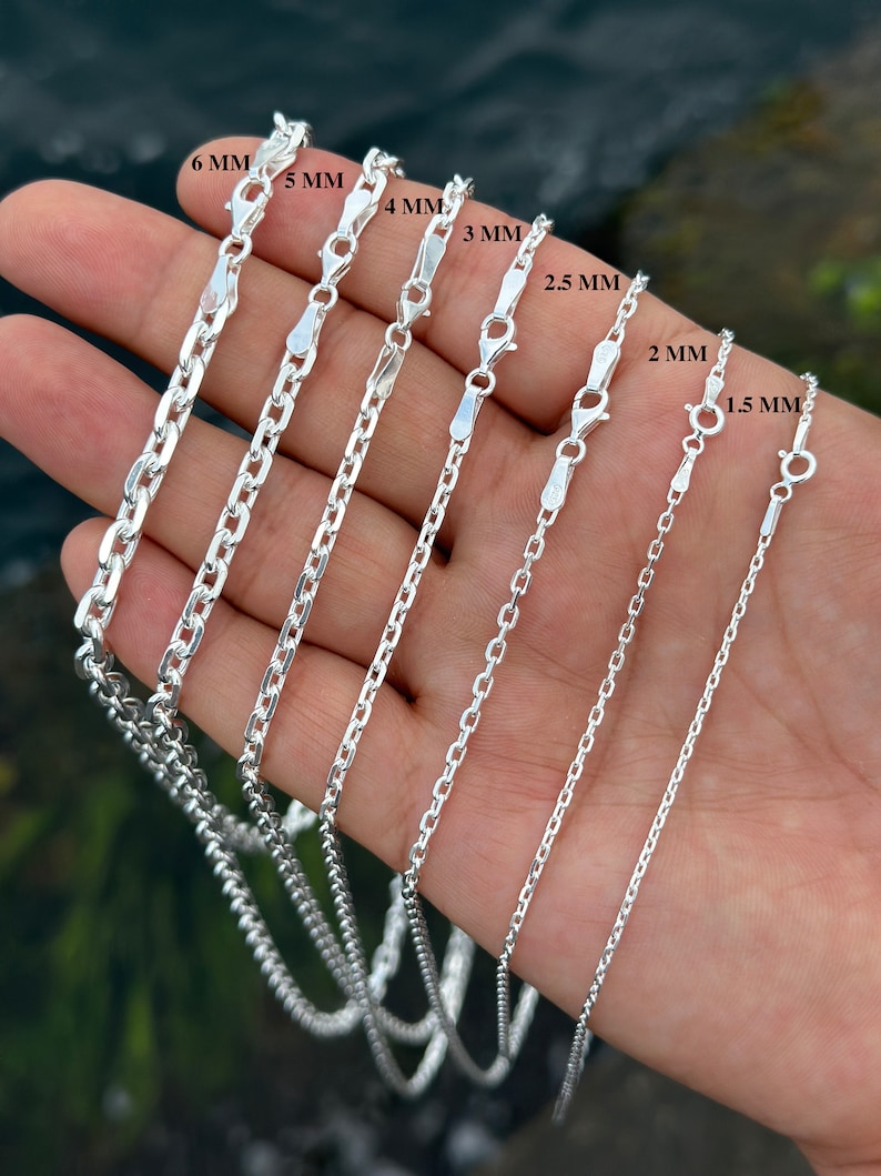 Sterling Silver Anchor Chain Necklace: Solid Cable Link, Men & Women - Etsy