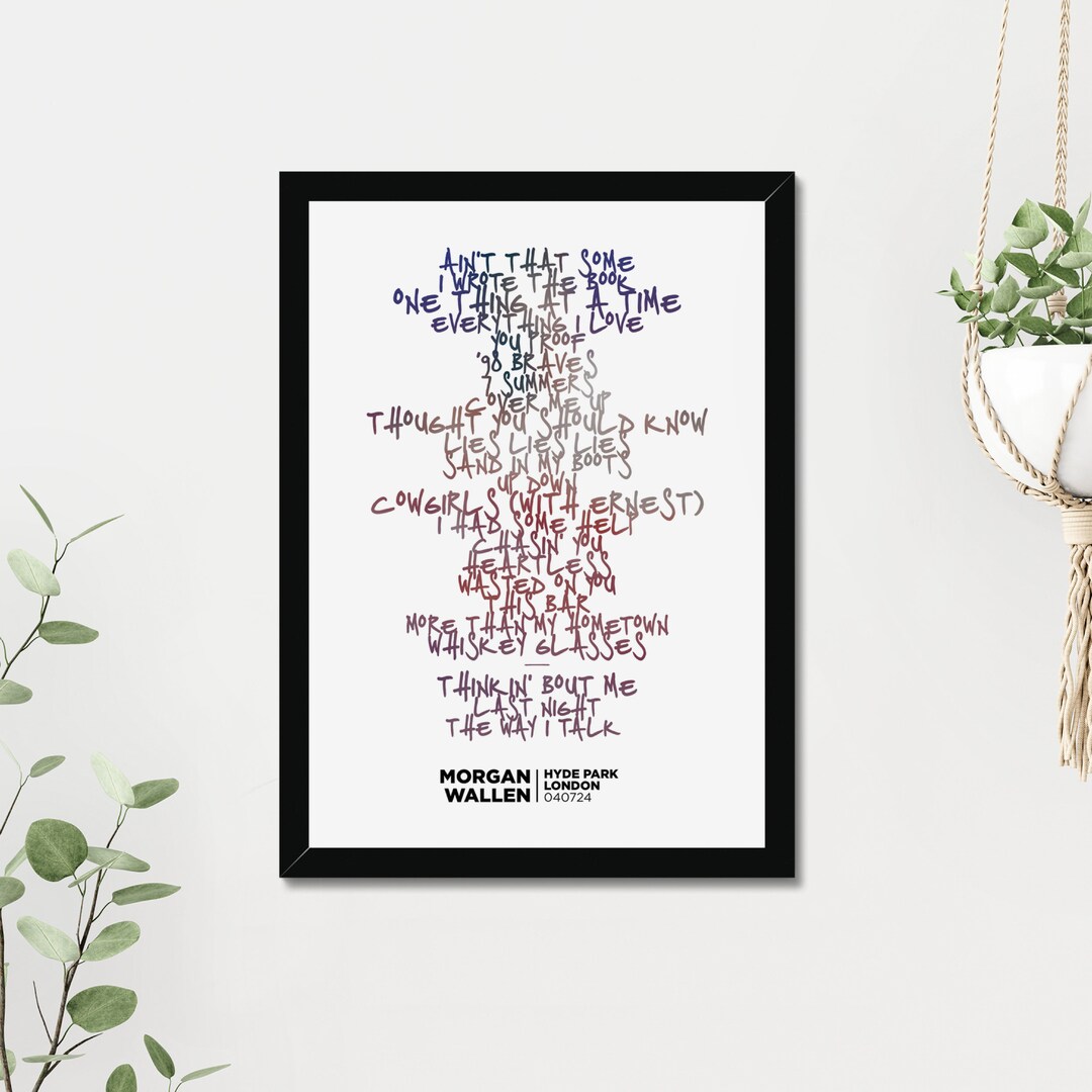 Morgan Wallen 2024 UK Tour Setlist Poster - Etsy