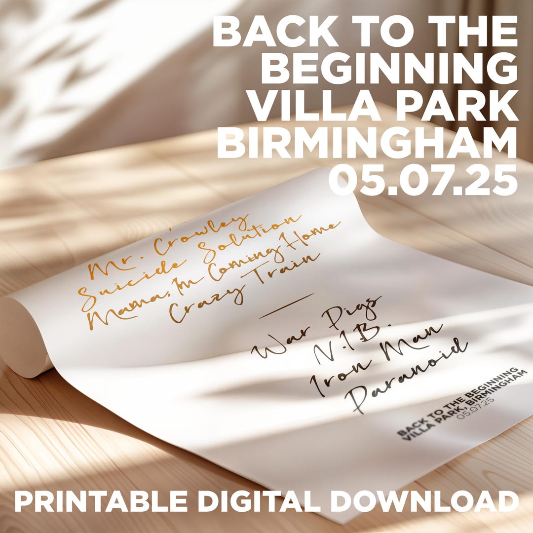 Ozzy Osbourne/black Sabbath - Back to the Beginning 2025 UK Tour ...