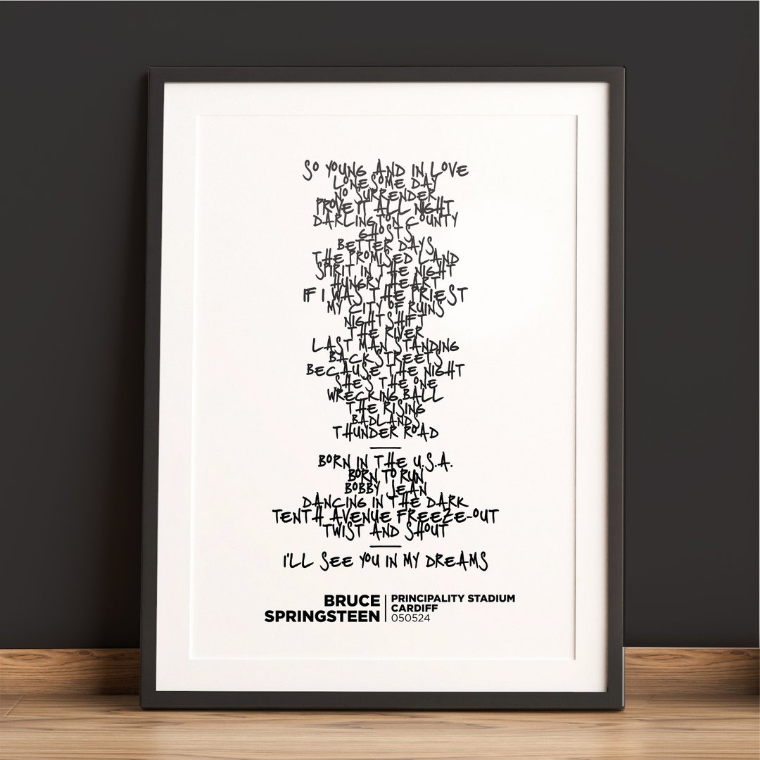 Bruce Springsteen 2024 UK Tour Setlist Poster 170gsm - Etsy