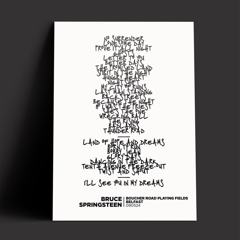 Bruce Springsteen 2024 UK Tour Setlist Poster 170gsm - Etsy