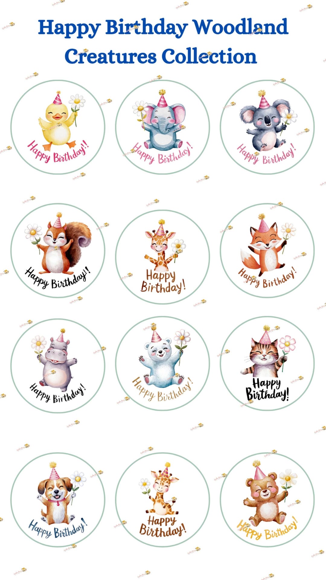 Happy Birthday Woodland Creatures Collection - Etsy