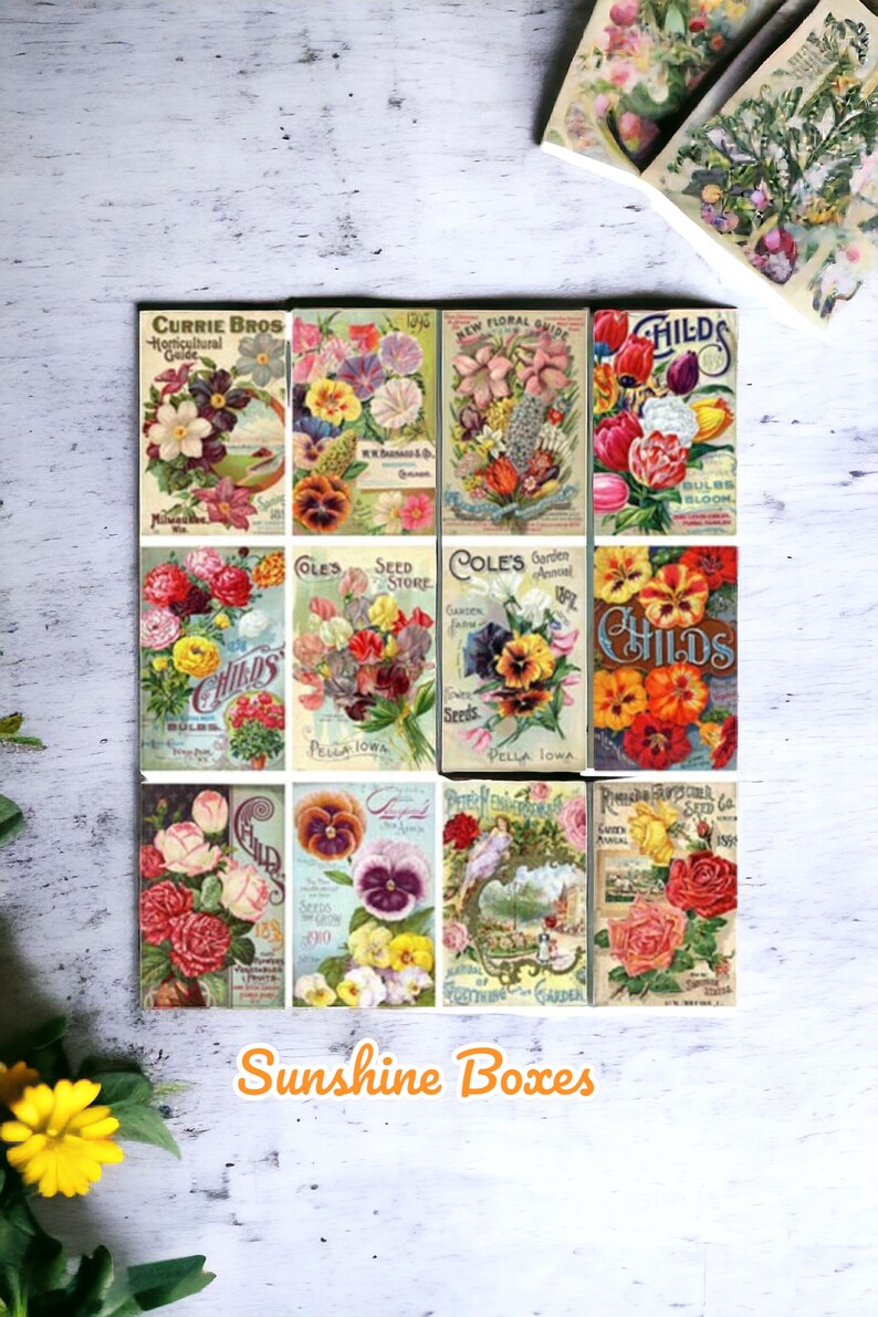 Vintage Floral Seed Packet Oreo Toppers - Etsy