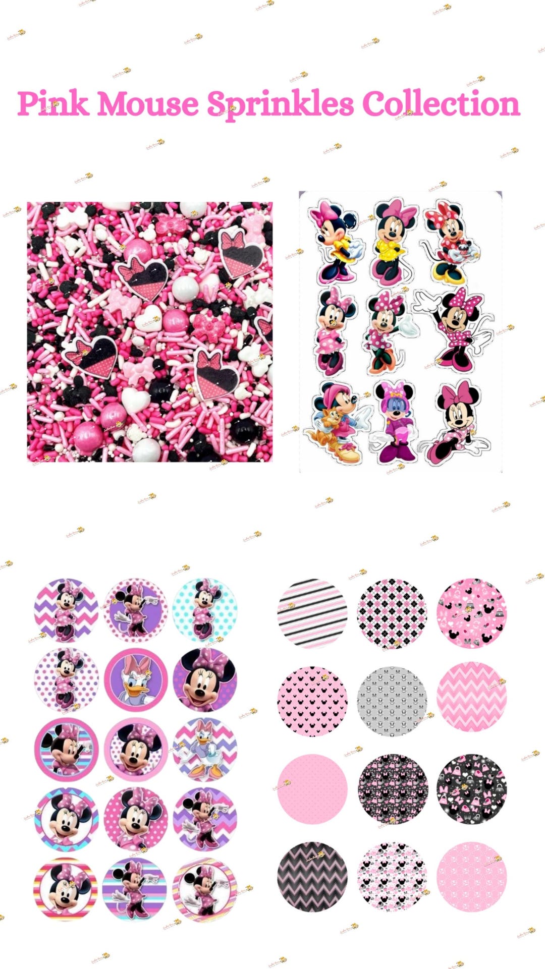 Pink Mouse Celebration Edible Image & Sprinkle Collection - Etsy