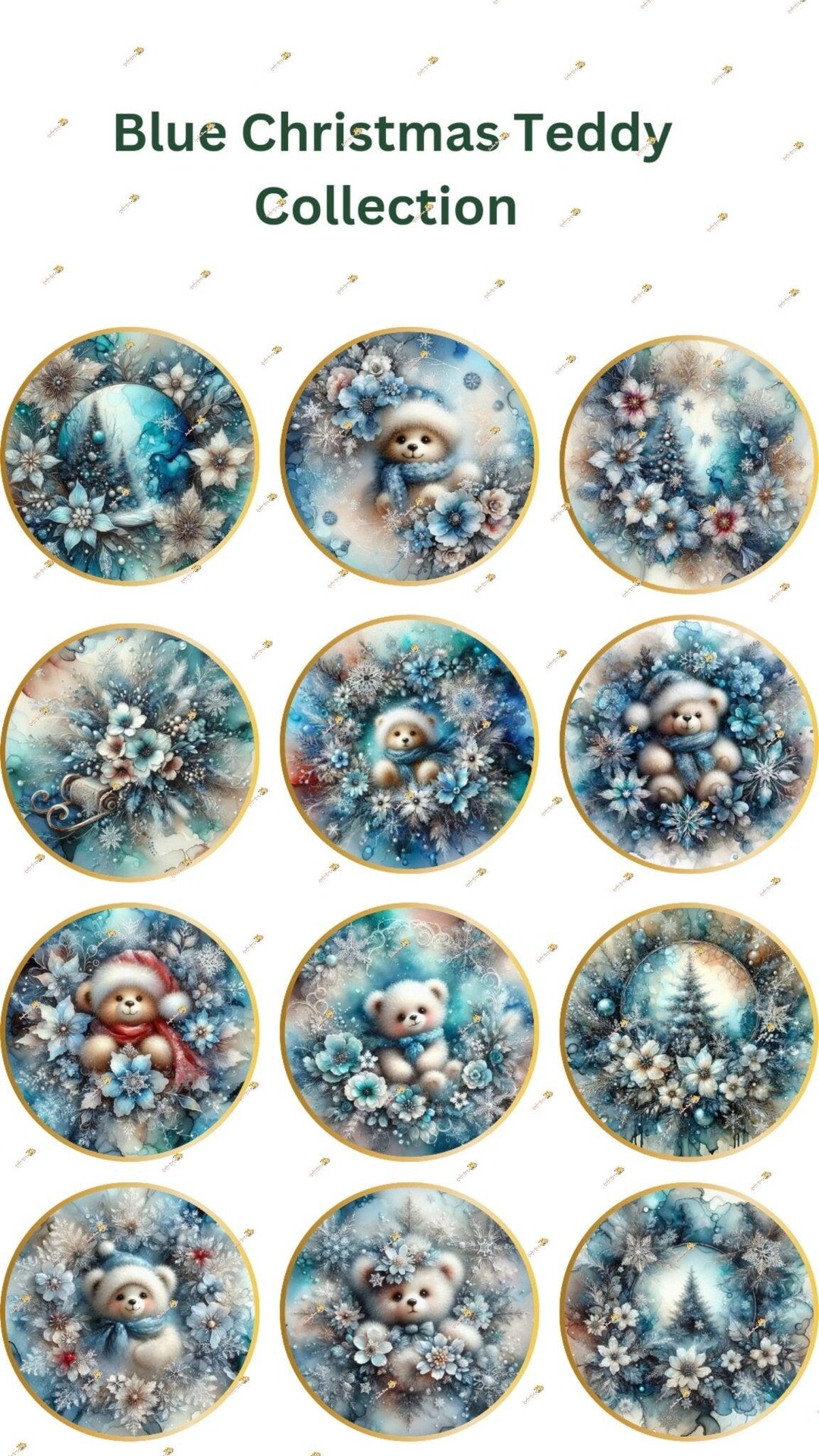 Blue Christmas Teddy Collection - Etsy