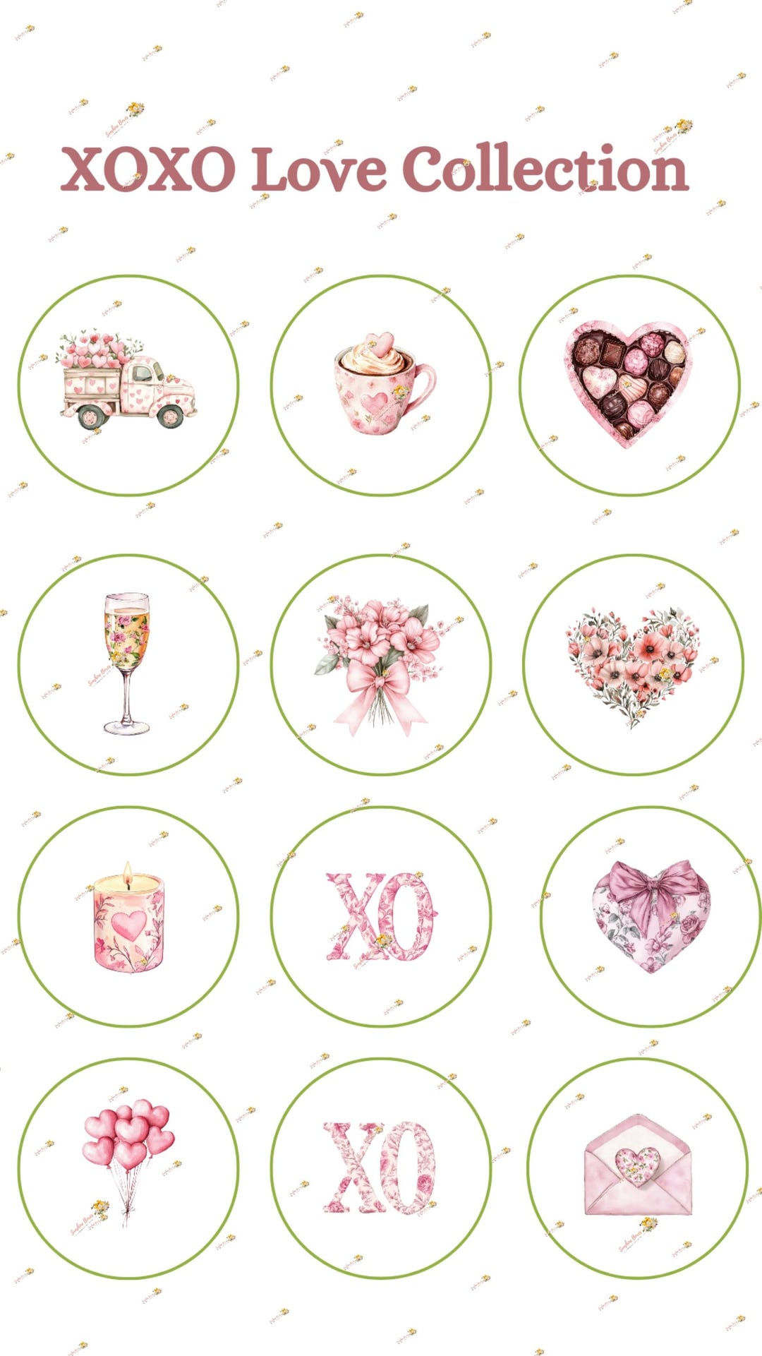 Edible Cake Topper XOXO Love Collection, Icing Sheet, Custom Edible ...