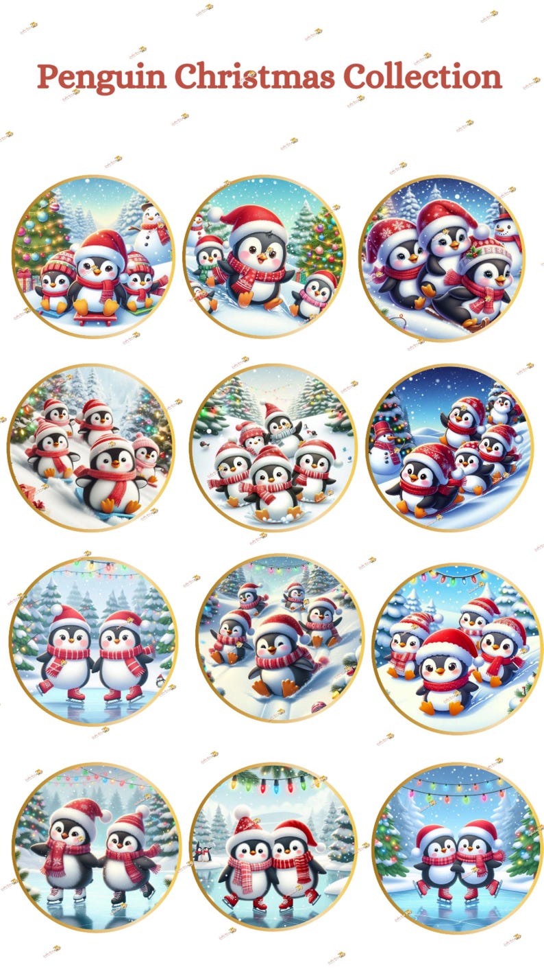 Penguin Christmas Collection - Etsy