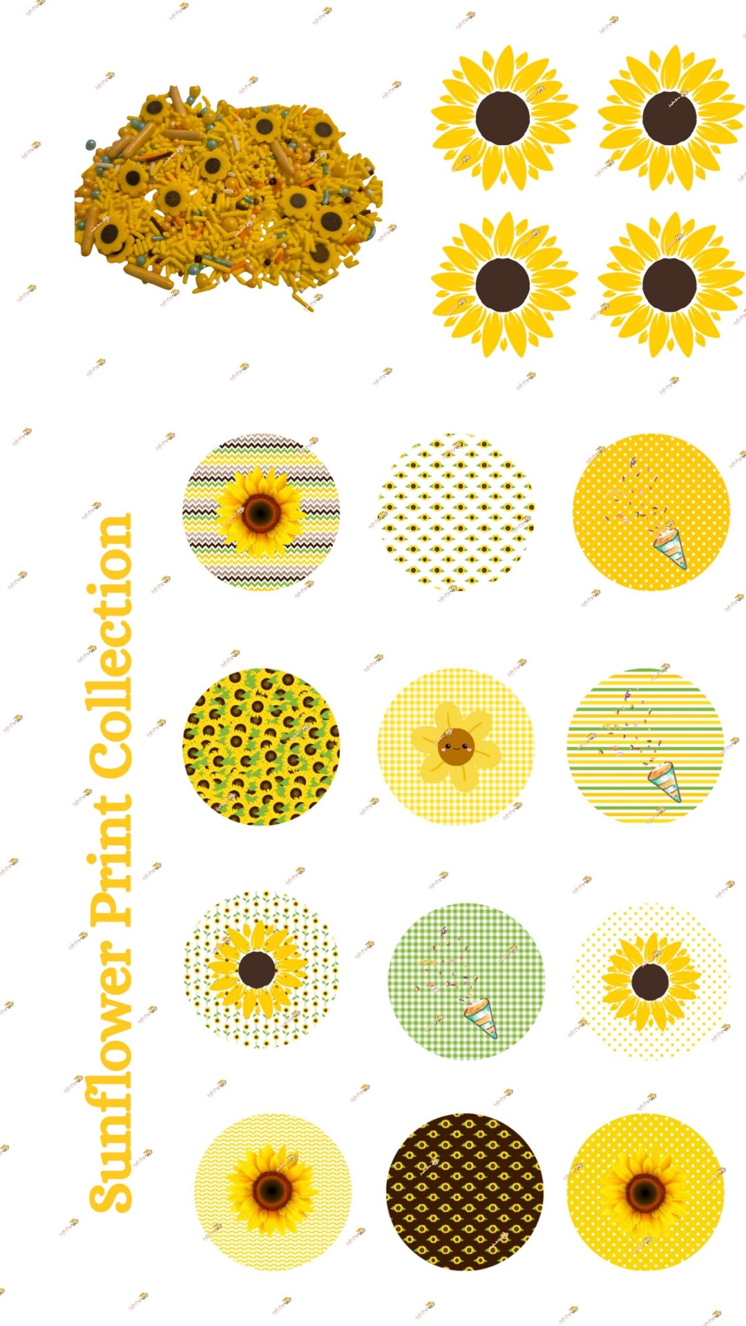 Sunflower Celebration Edible Image & Sprinkle Collection - Etsy