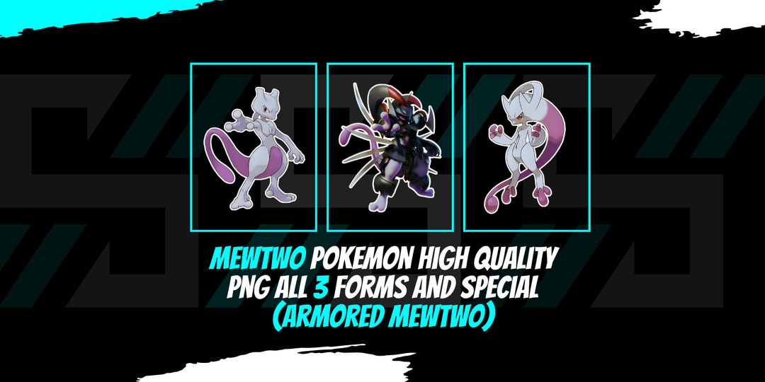 Mewtwo Pokemon Complete Evolution With Armored Form High - Etsy
