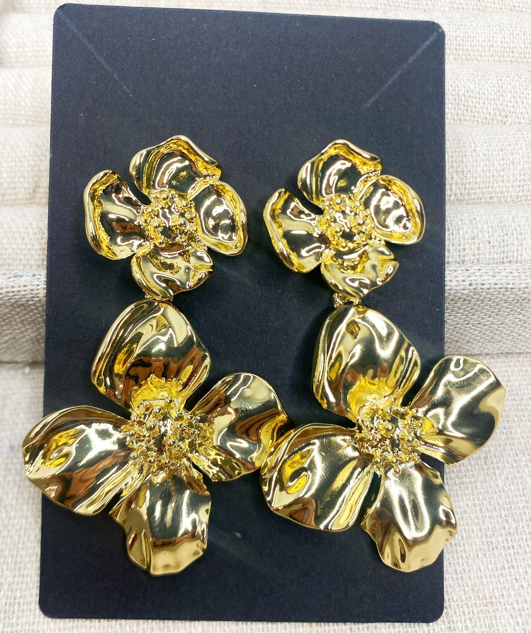 Female Gold Plated Vintage Gold Tone Flower Silver 925 Dangling ...