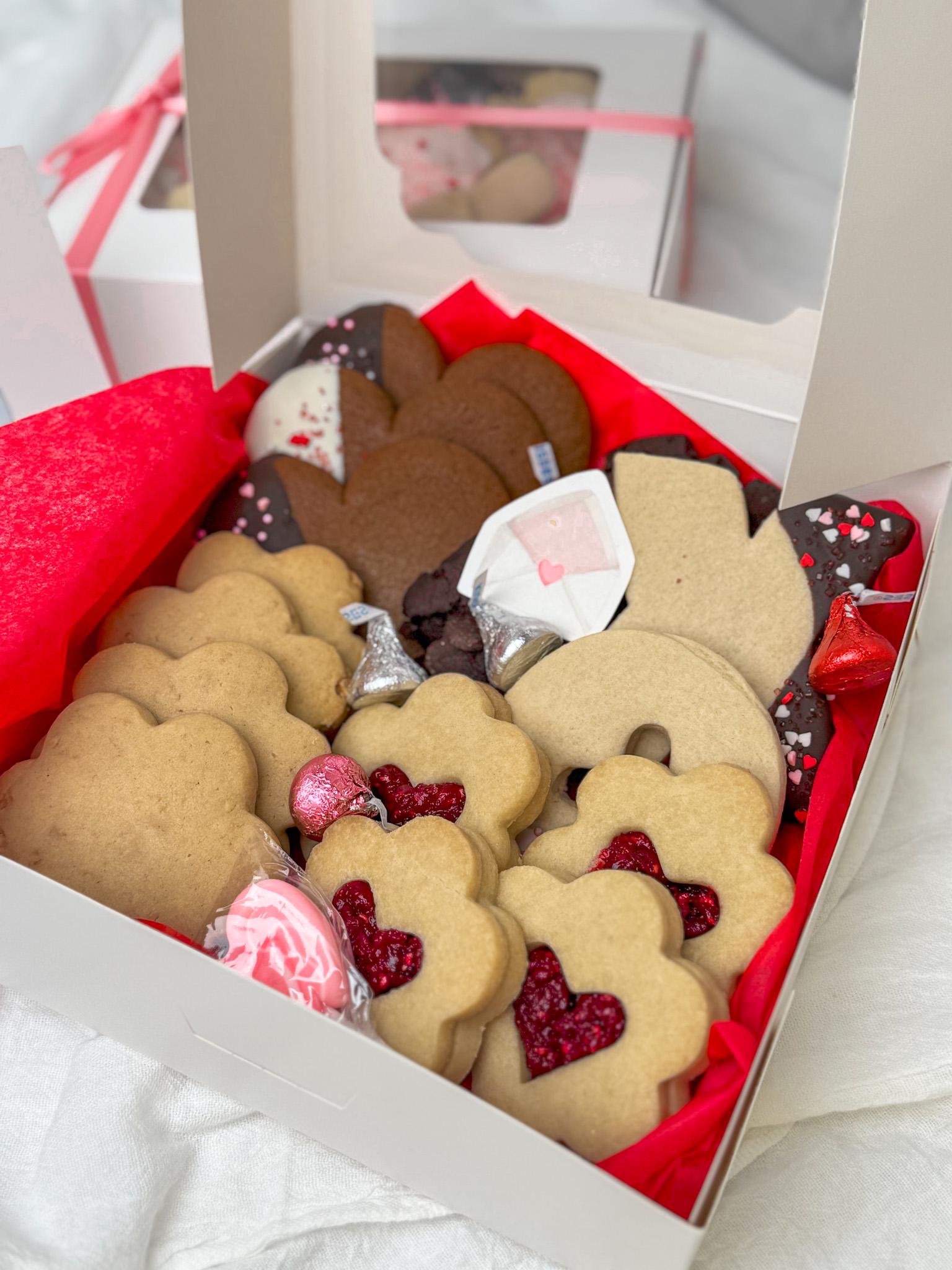 Valentine's Day Cookie Box | Valentine's Cookie Gift | Assorted Heart Cookies | Assorted Cookies ...
