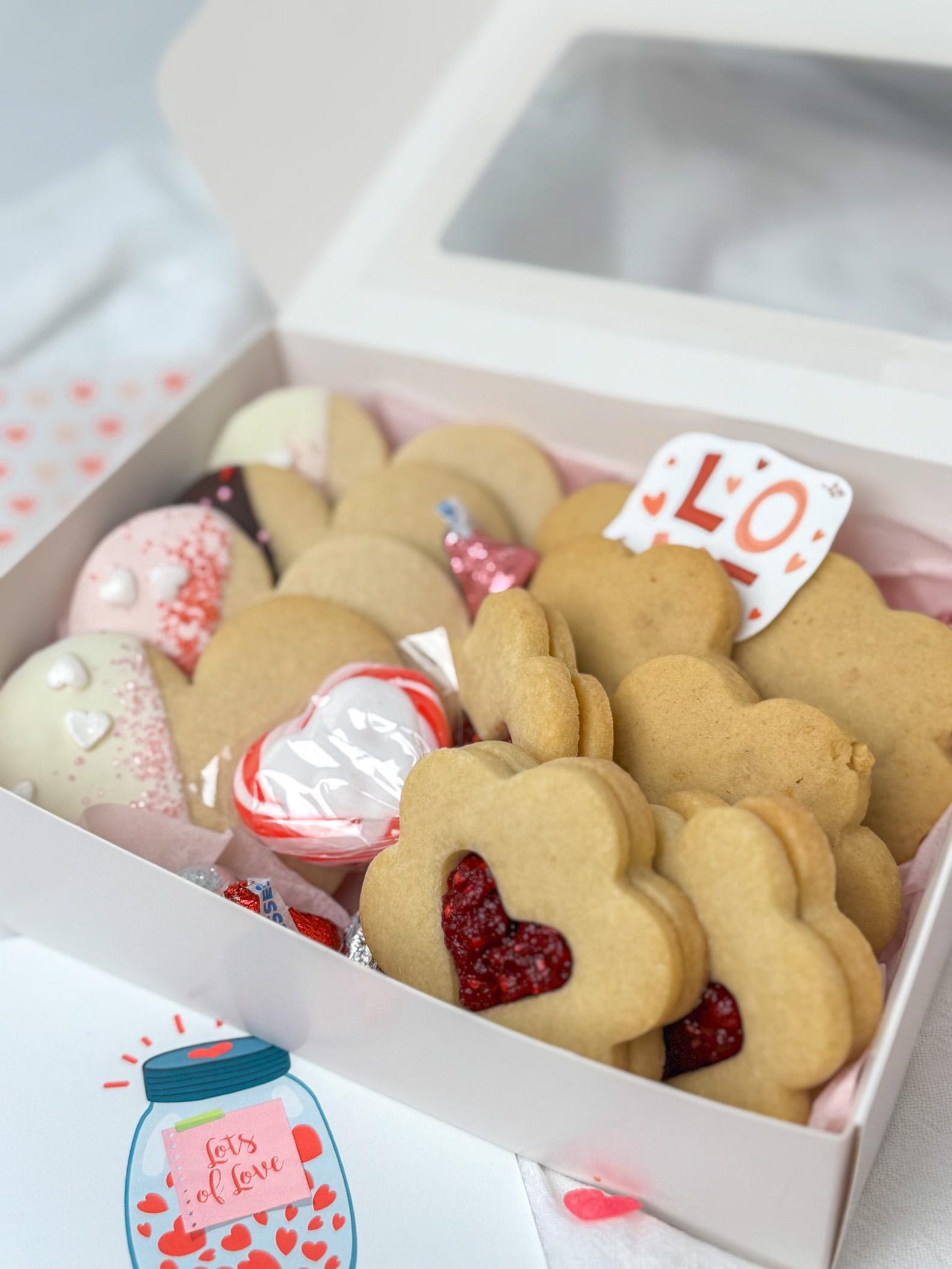 Valentine's Day Cookie Box | Valentine's Cookie Gift | Assorted Heart Cookies | Assorted Cookies ...