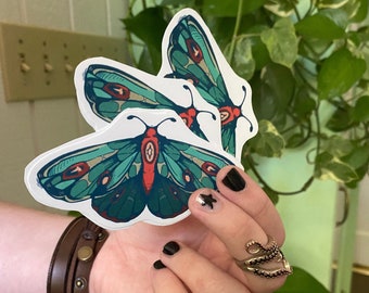 Regal Moth Holographic Sticker, Regal Moth Sticker, Laminated Sticker ...