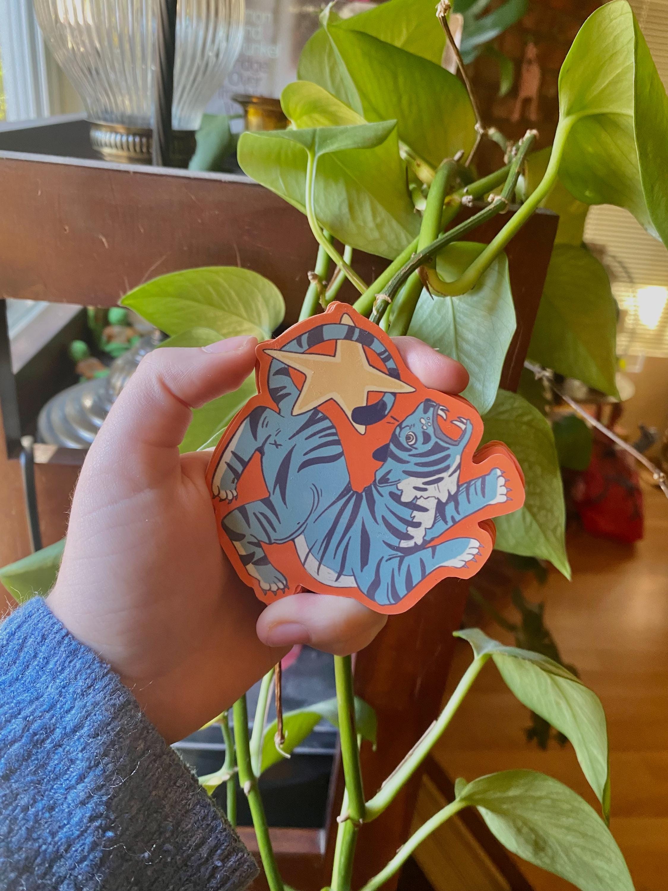 Bendy Blue Tiger Sticker! / Waterproof and Vinyl - Etsy