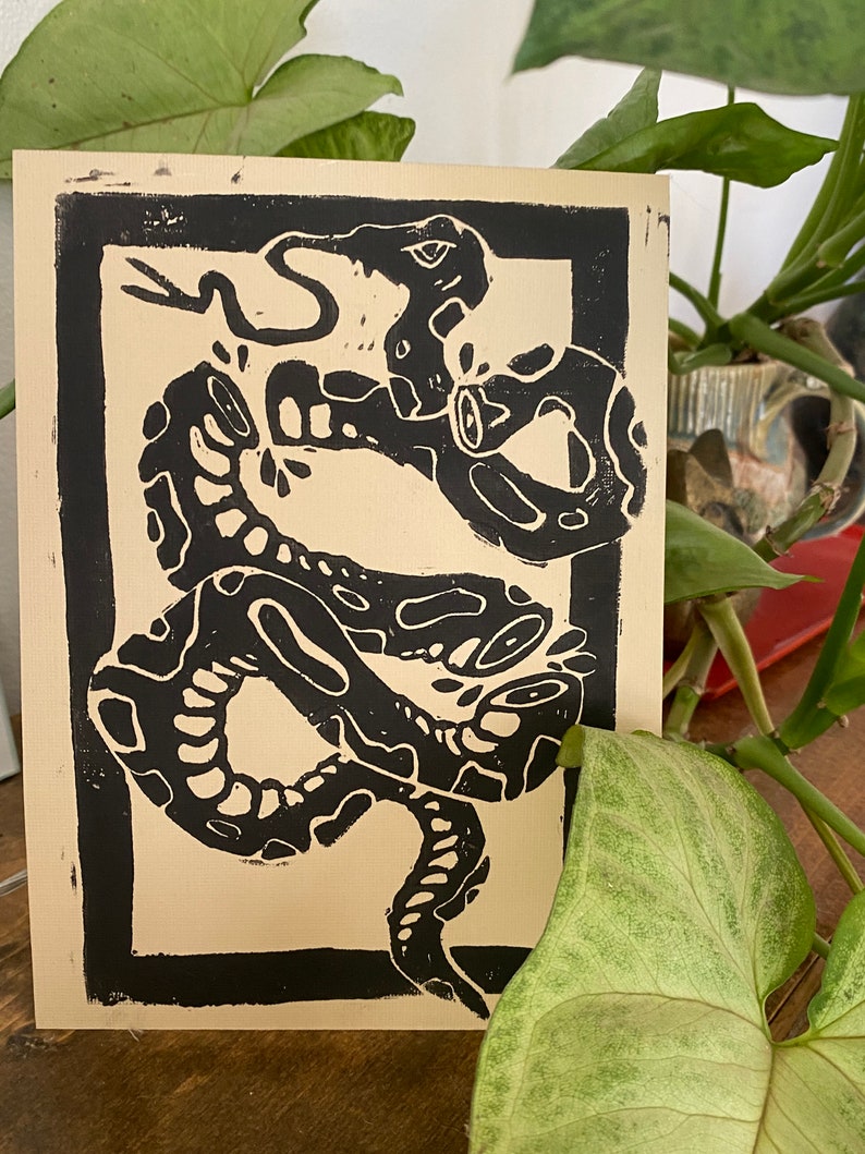 Chop Snake Relief Print - Etsy