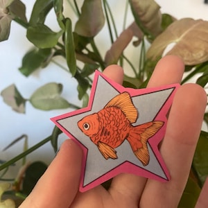 Goldfish Star Sticker | Glossy and Waterproof - Etsy